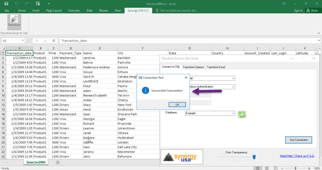 Synergy | Transform Excel to SQL Server