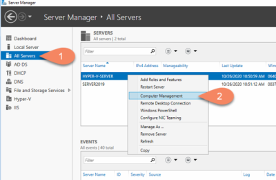 How to connect/remote Hyper-V Server using Server Manager from another ...